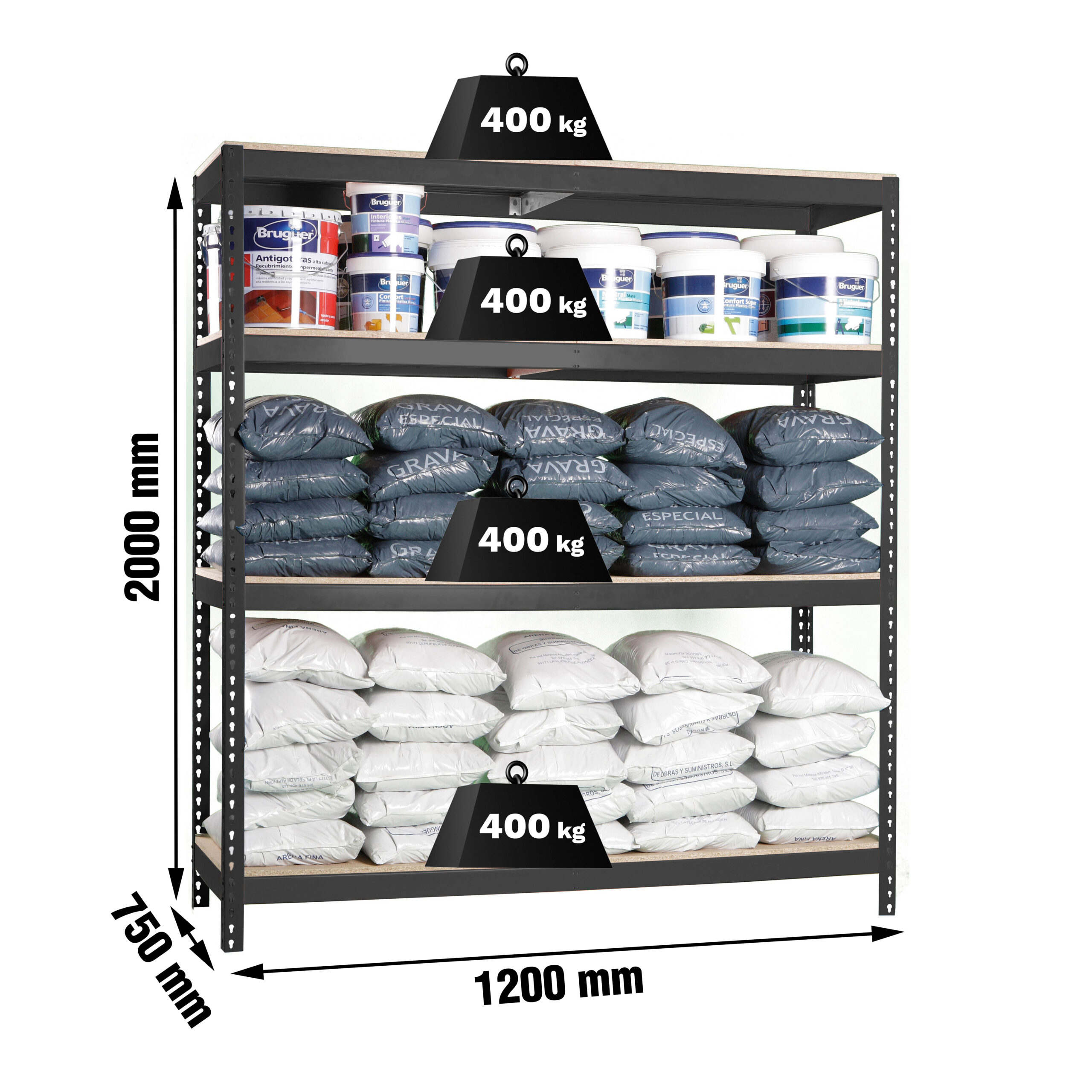 Ecoforte 1207-4 Chipboard Antracita/Madera - Ferreteria Dosil